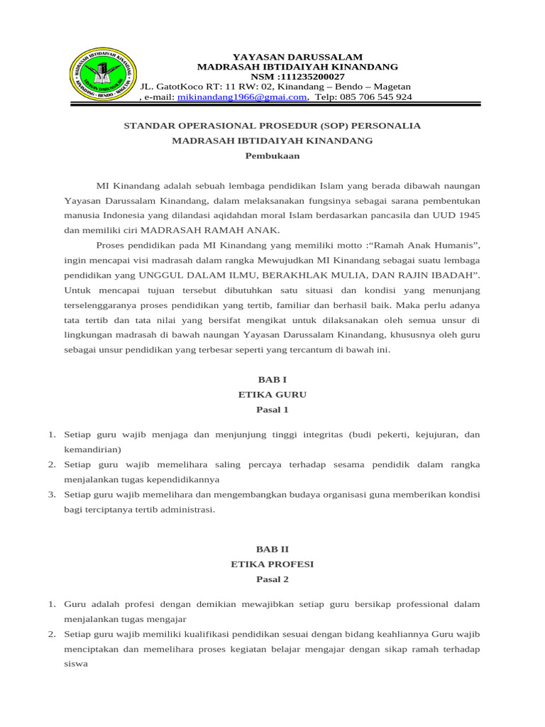 Sop Personalia | PDF