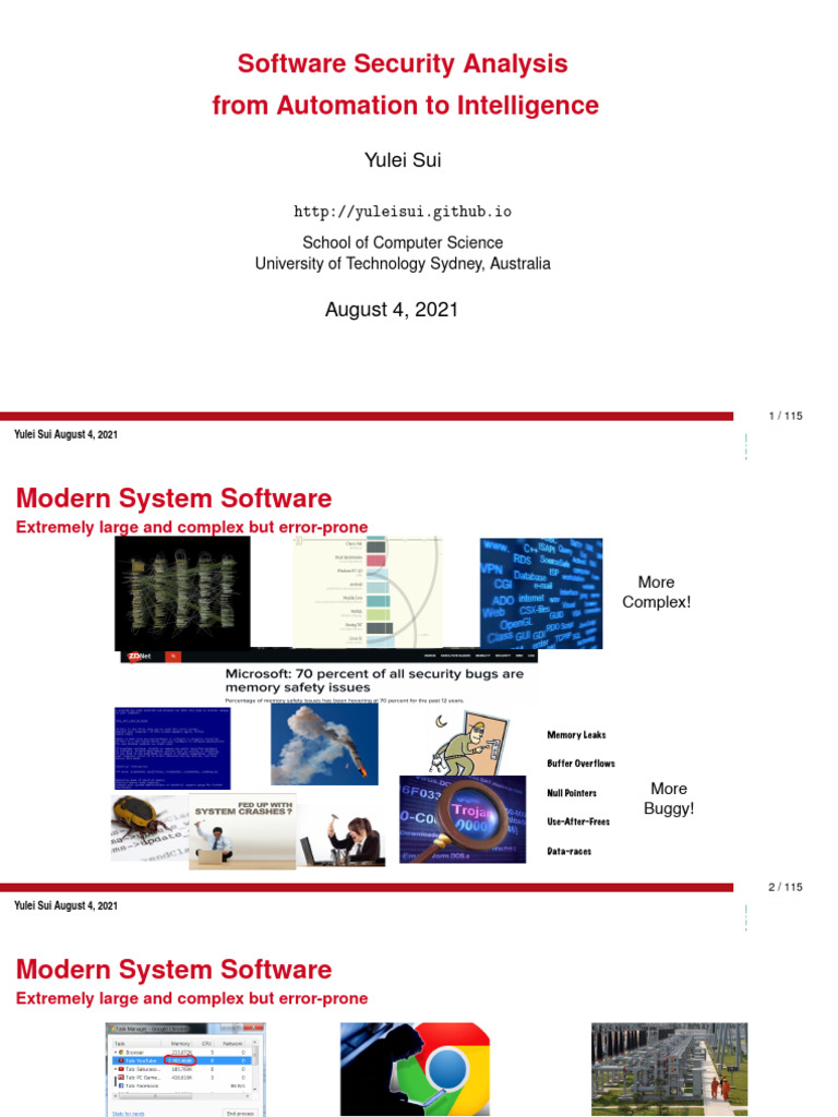 Software Security Analysis From Automation To Intelligence | PDF | Software Bug | Computer Program