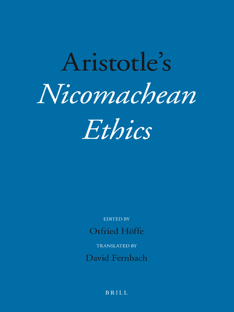 Otfried Hoffe, David Fernbach - Aristotle's - Nicomachean Ethics ...