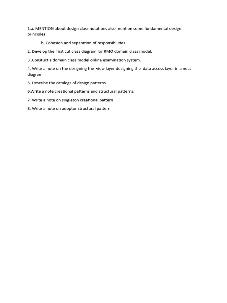 OOMD Imp Questions | PDF
