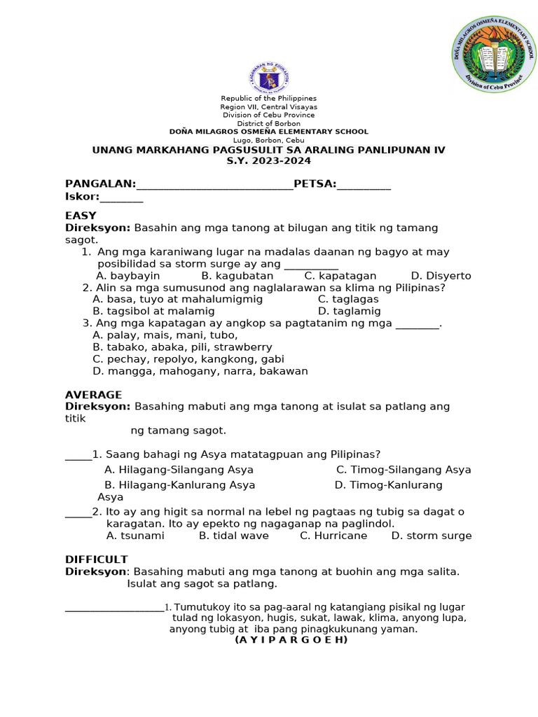 Ap4 1st and 2nd Quarter | PDF