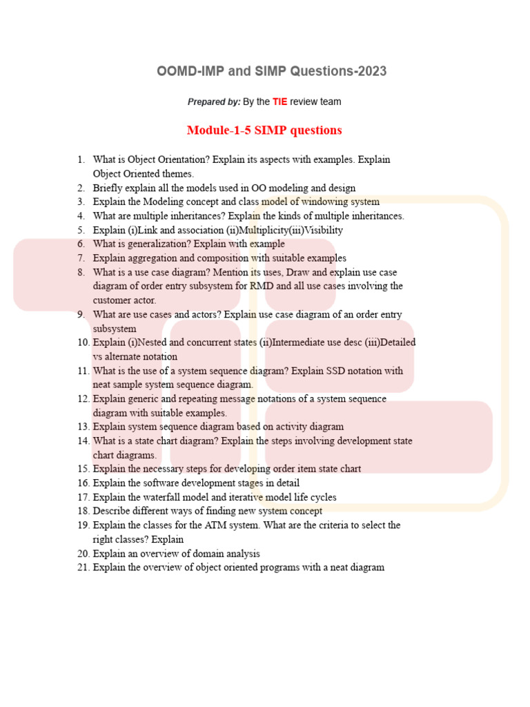 OOM Simp-Tie | PDF | Class (Computer Programming) | Object Oriented Programming