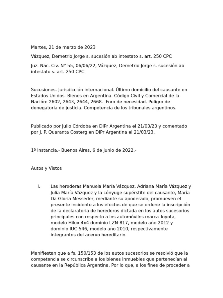 Jurisd Directa Ab Intestato | PDF | Mandato | Jurisdicción