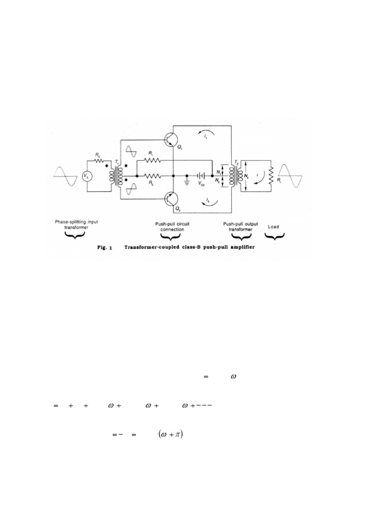 Push-Pull Amplifier:: T Cos I I | PDF | Amplifier | Electronic Engineering