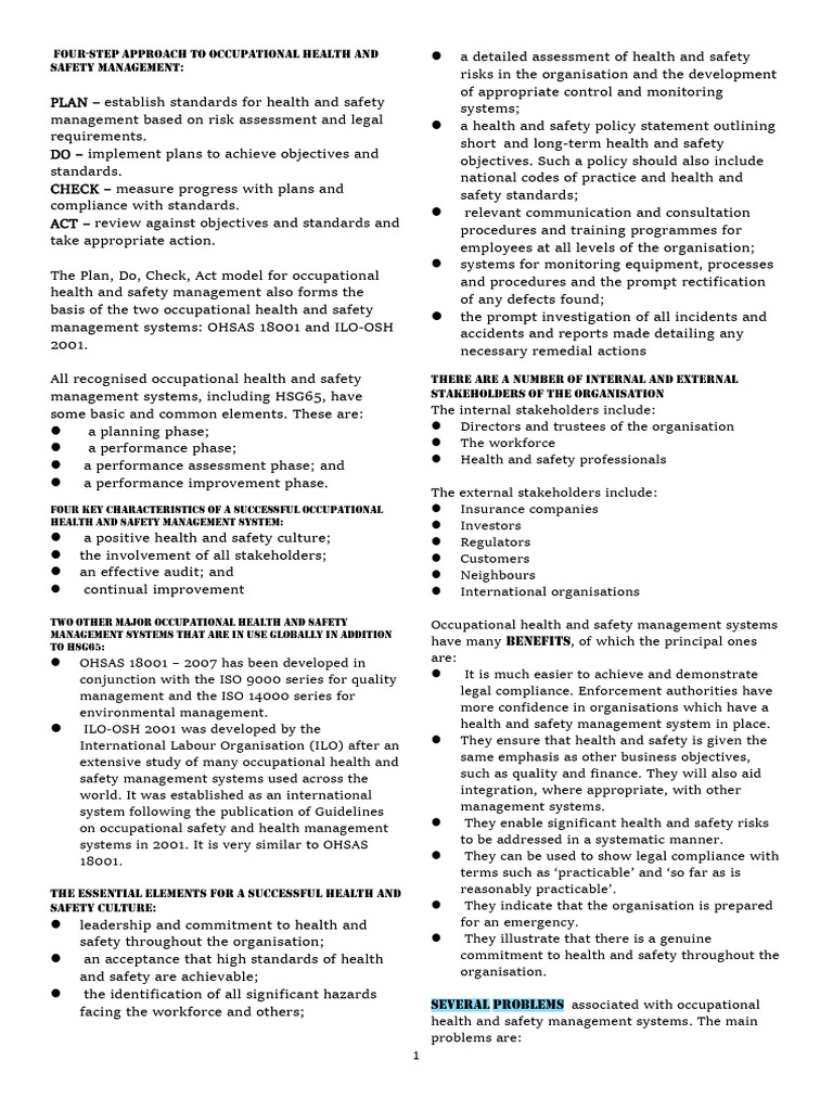 Notes BOSH | PDF | Occupational Safety And Health | Risk