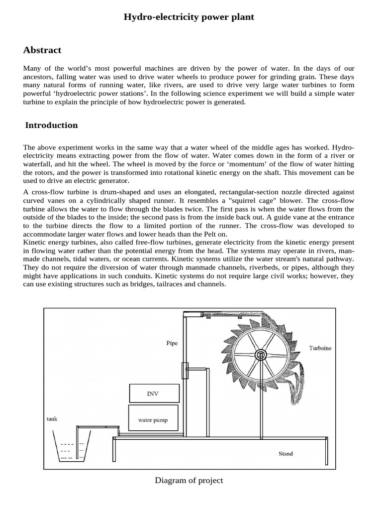 Hydro-Electricity Power Plant | PDF | Turbine | Hydroelectricity