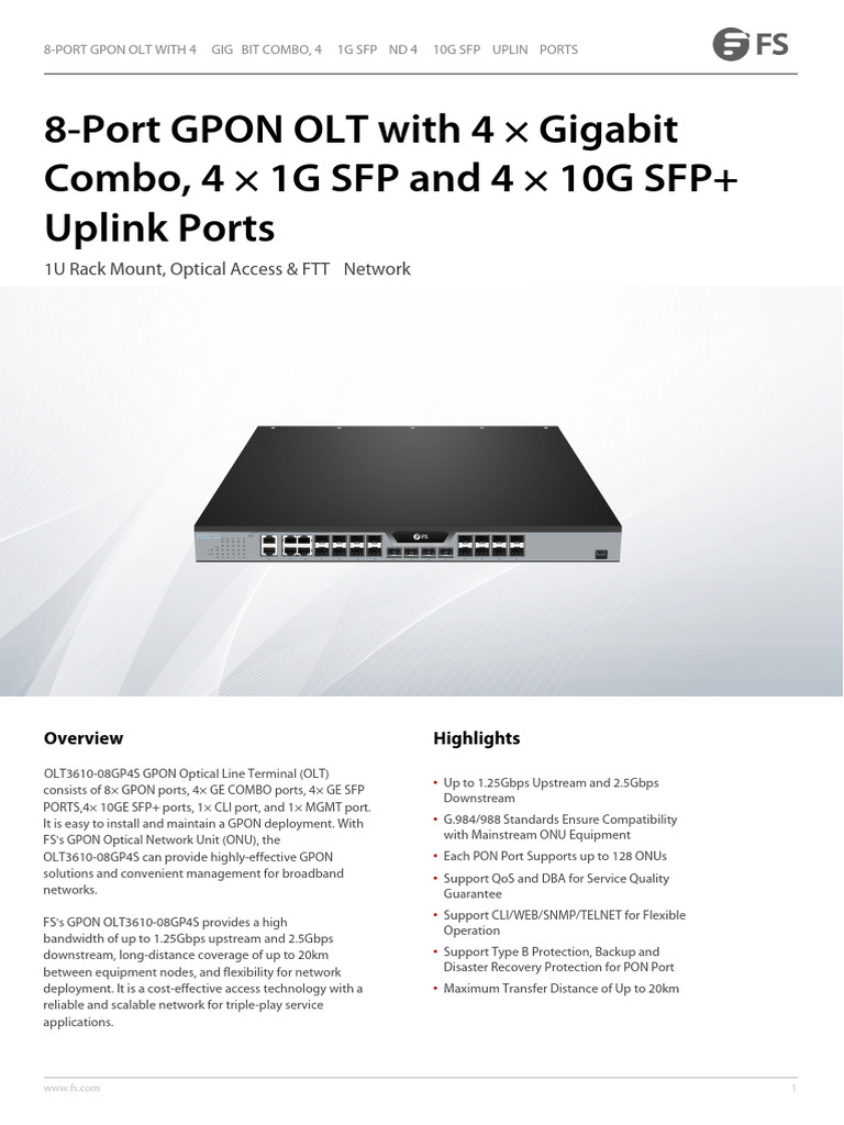 Olt Datasheet | PDF | Network Architecture | Network Protocols
