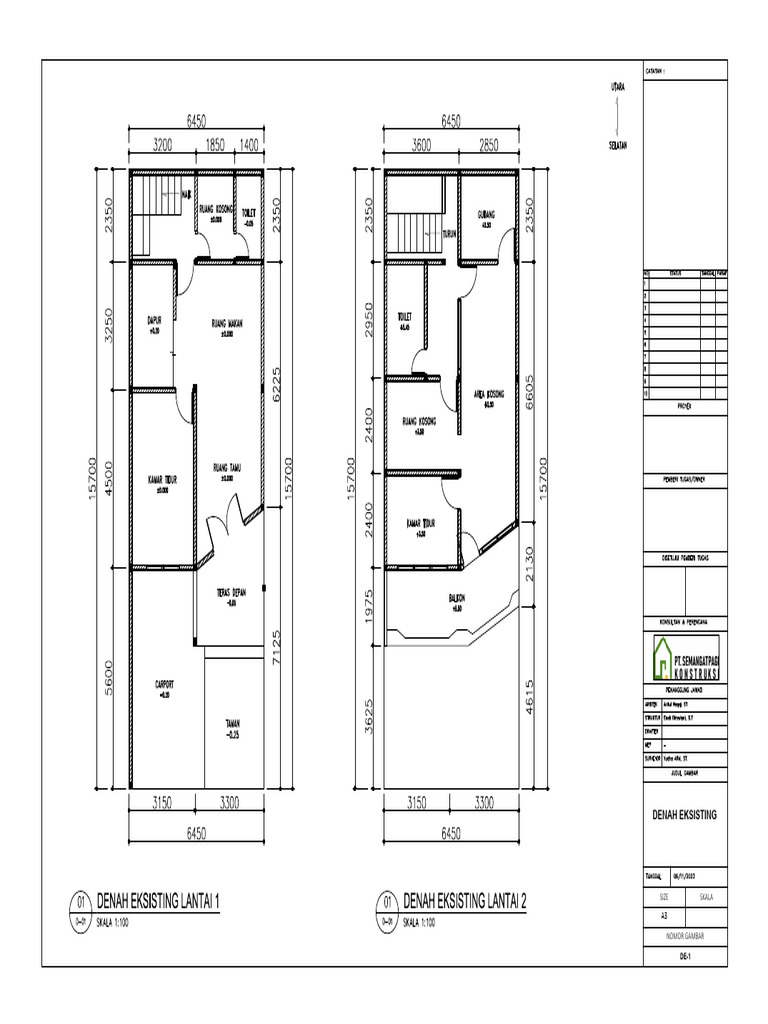 Denah Eksisting & Denah Arsiran Rencana Pak Yogi - 231107 - 092219 | PDF