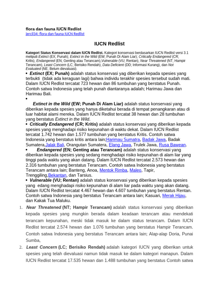 Flora Dan Fauna IUCN Redlist | PDF | Kesehatan Holistik