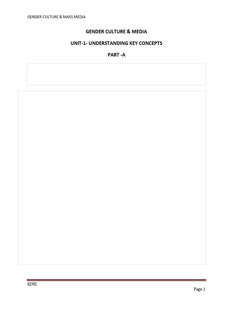 Gender Cculture Media Notes | PDF | Mass Media | Intersectionality
