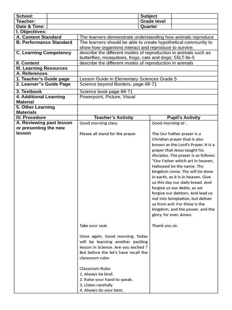 Science 3rd | PDF | Lord's Prayer