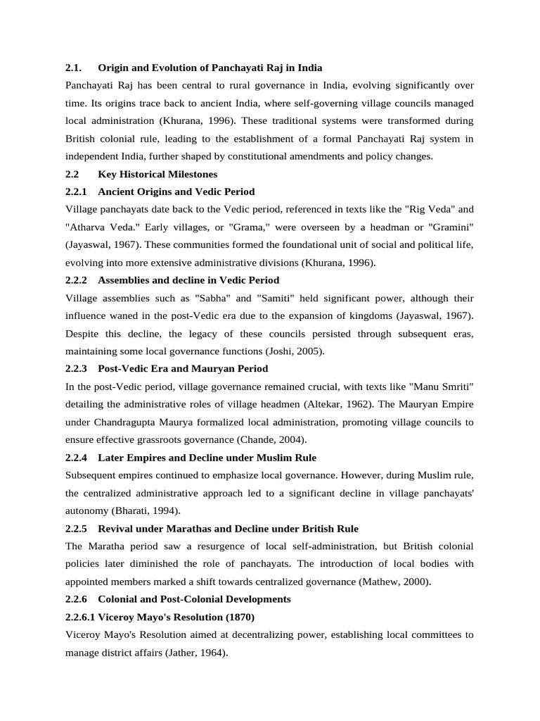 Evolution of Panchayati Raj in India | PDF | Politics | Religion ...