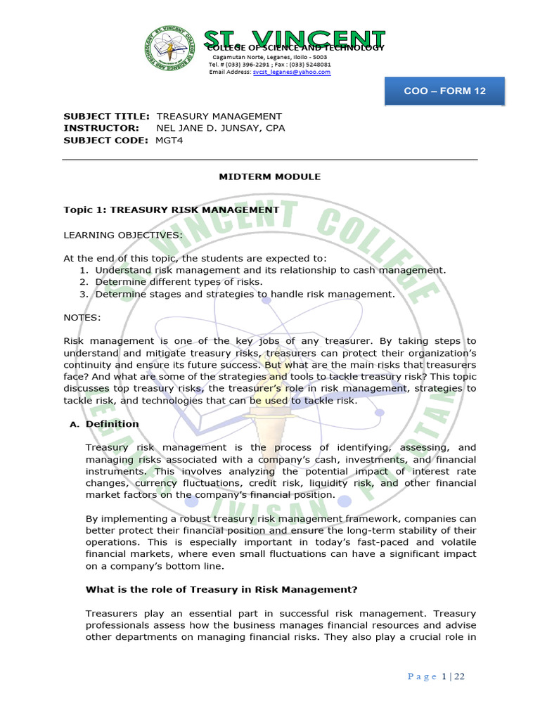 MGT4 Bsba4abcd Midterm Module | PDF | Risk | Working Capital