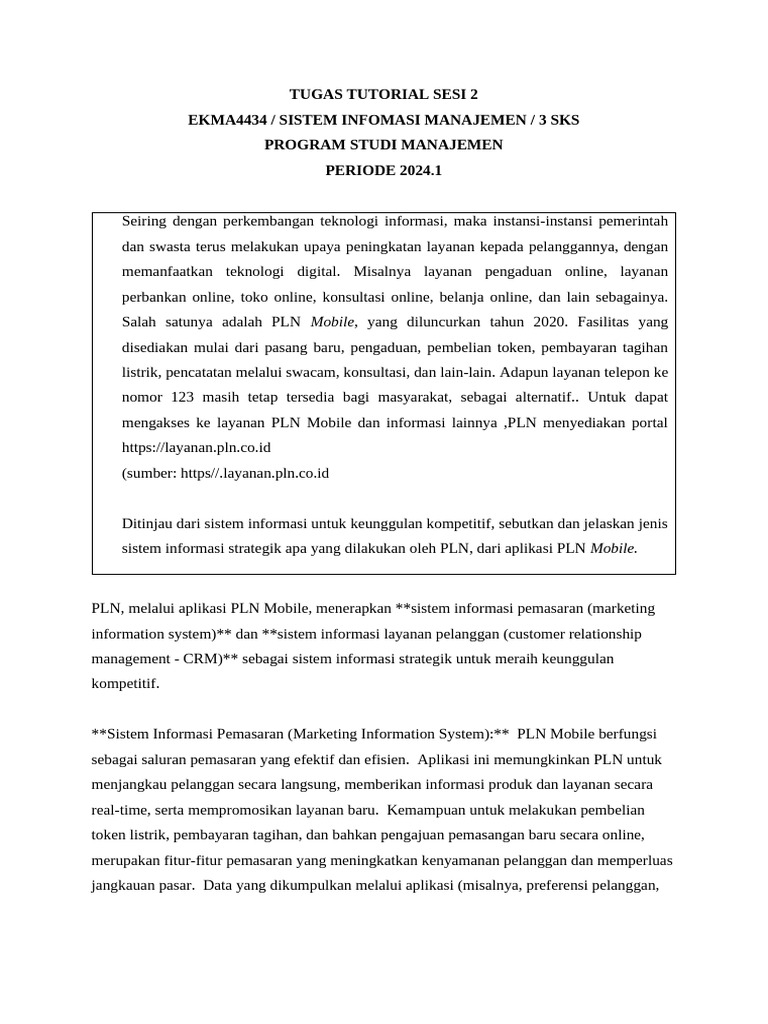 Isian Soal Tugas 2 - Tuton EKMA4434 SIM | PDF | Teknologi & Rekayasa