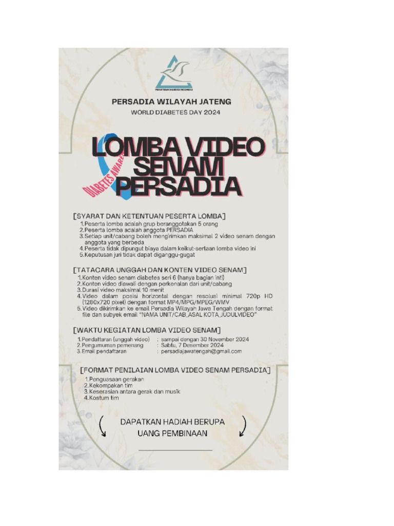 Flayer Lomba Senam Persadia | PDF