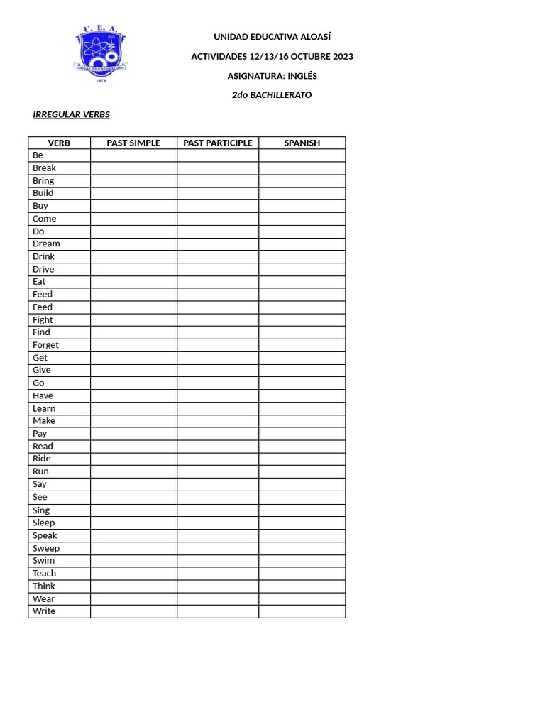 2ro Bachillerato ENGLISH | PDF