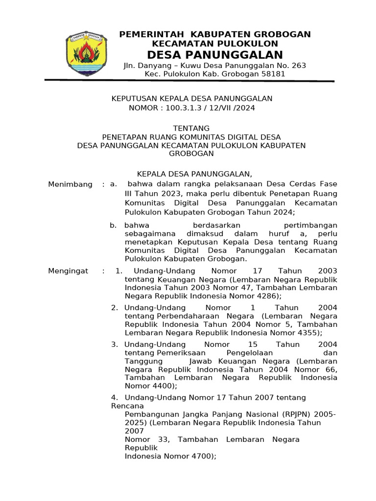 SK 12 Penetapan Ruangan RKDD | PDF | Griya & Taman | Sains & Matematika