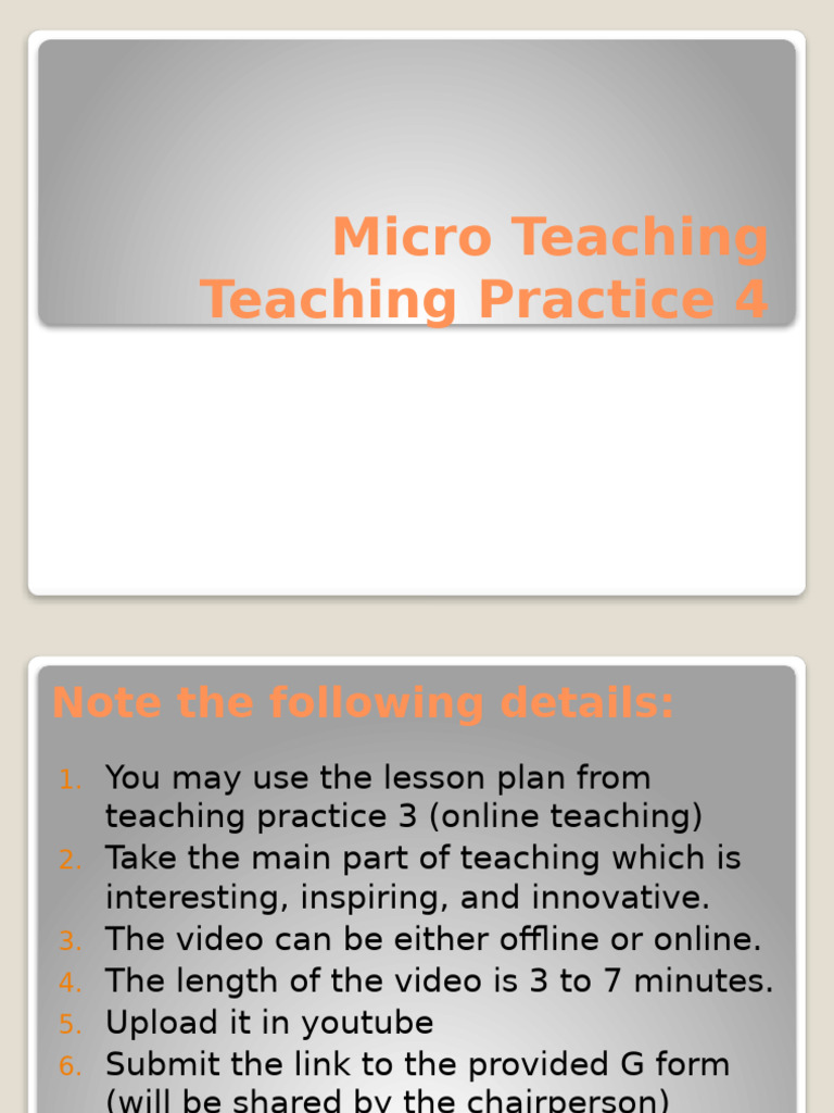 Micro Teaching Video Guidelines | PDF