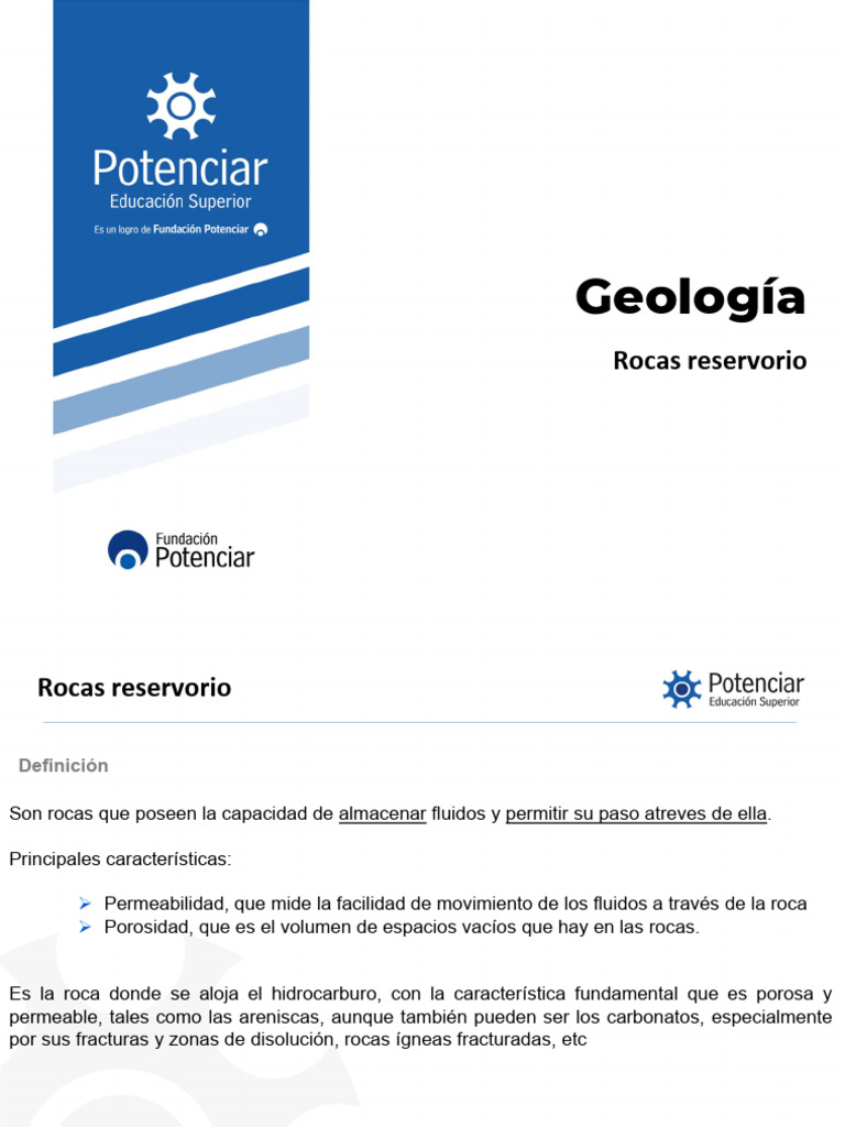 Rocas Reservorio: Areniscas y Calizas | PDF | Arenisca | Caliza