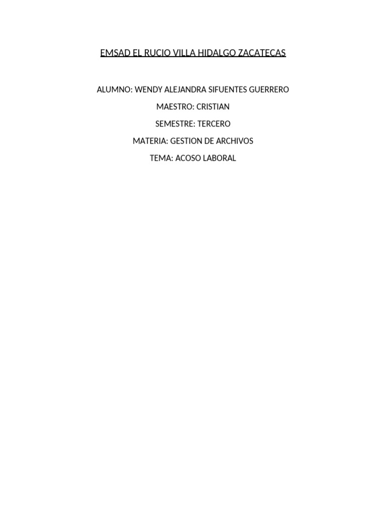 Emsad El Rucio Villa Hidalgo Zacatecas | PDF