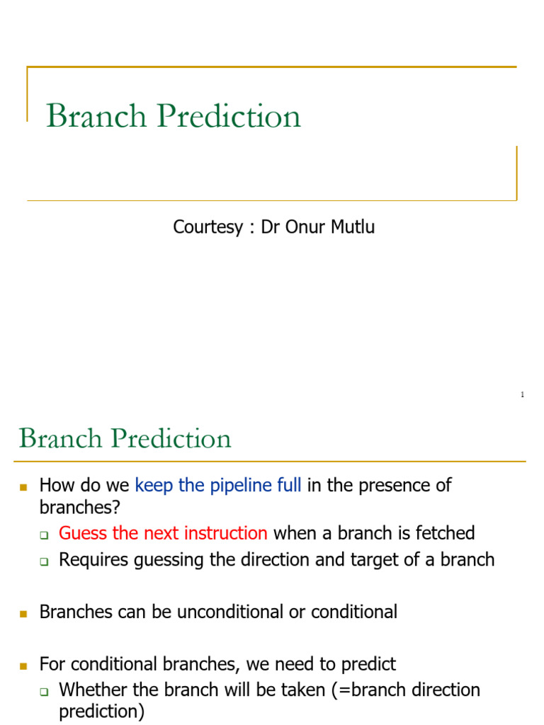 17.L15 BranchPrediction | PDF | Computing | Computer Architecture