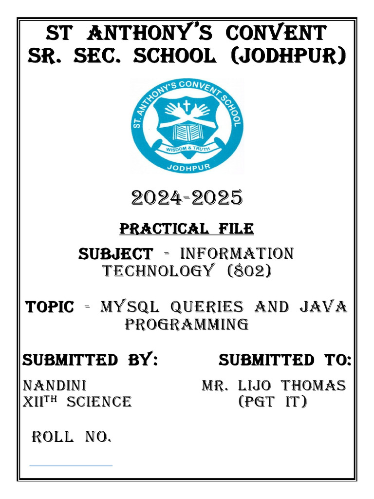 MySQL Queries & Java Programming Guide | PDF | Computers | Technology & Engineering