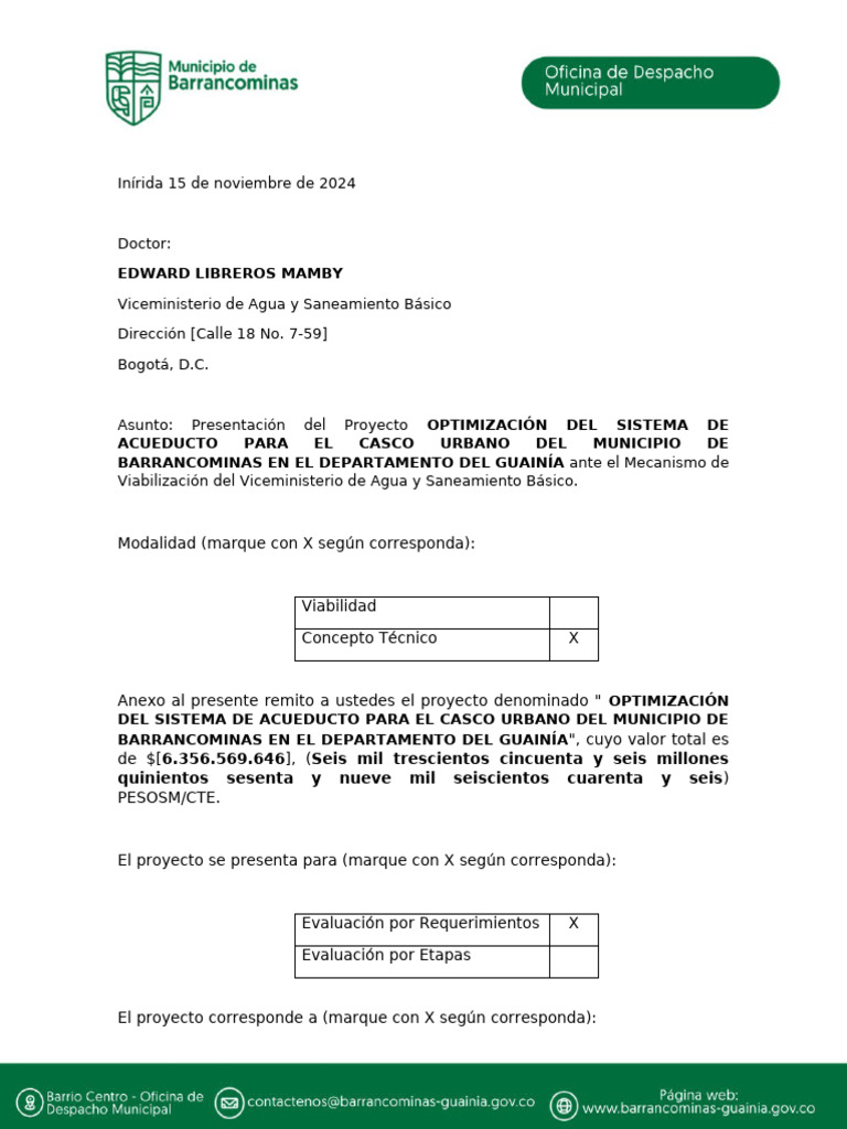 1.carta de Presentación 0661 Ac - V2 | PDF