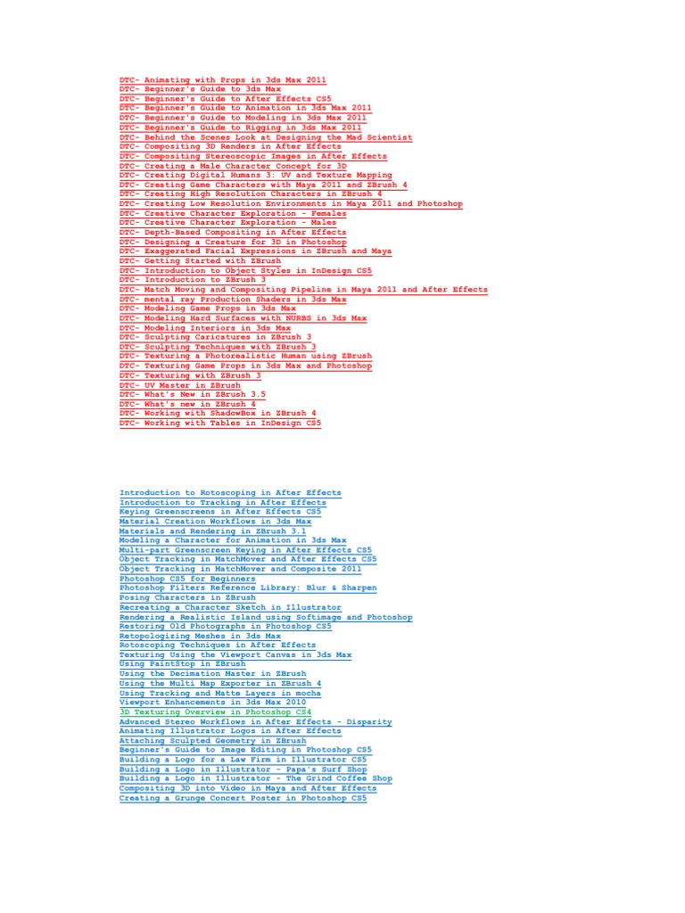 Digital Tutors Colections | PDF