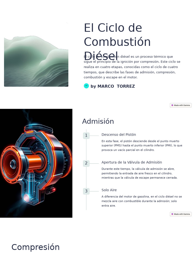 Ciclo de Combustión Diésel Explicado | PDF | Motor diesel | Inyección ...