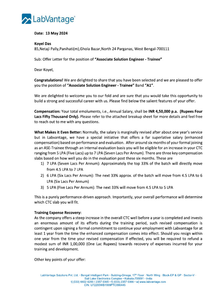 LOI - Koyel Das | PDF