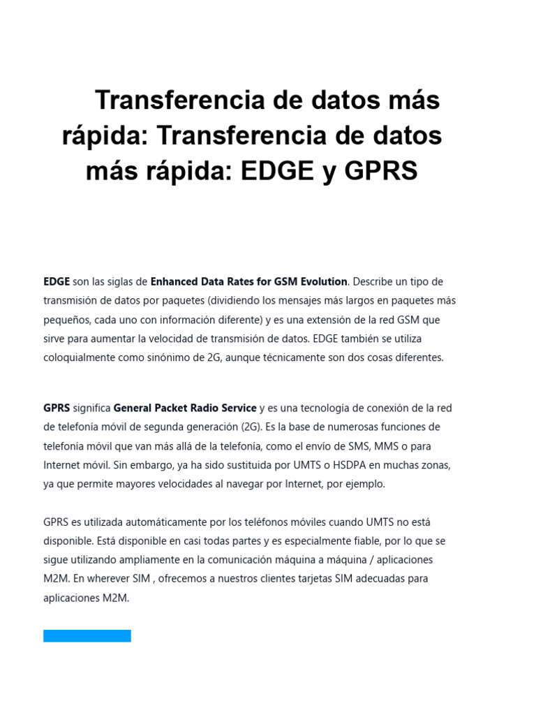 EDGE y GPRS: Tecnologías 2G Explicadas | PDF | paquete general de Radio ...