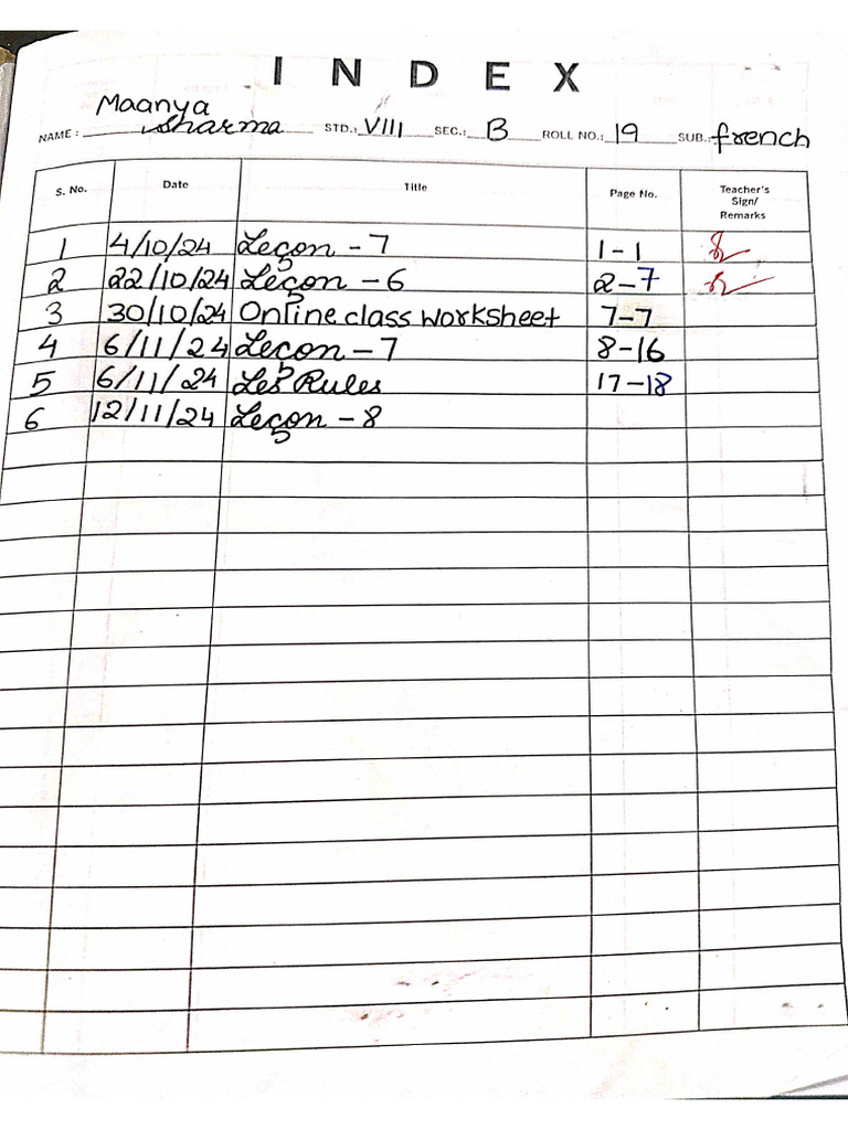 Maanya Sharma French Work | PDF