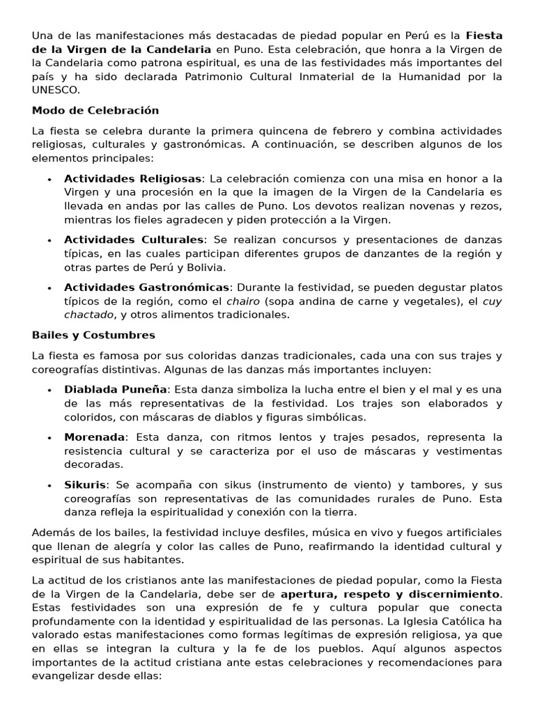 Una de Las Manifestaciones Más Destacadas de Piedad Popular en Perú Es ...