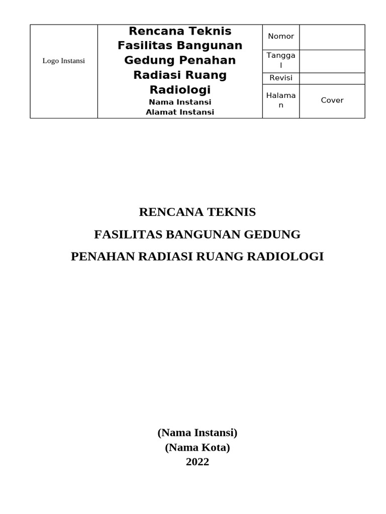Contoh Dokumen Rencana Teknis Fasilitas Bangunan Gedung Penahan Radiasi ...