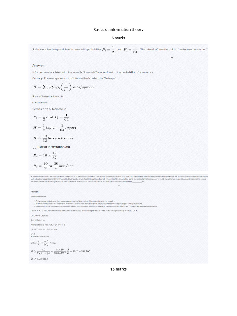 Information Theory & Coding | PDF
