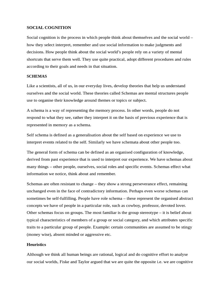 Social Perception Module 2 | PDF | Schema (Psychology) | Nonverbal ...