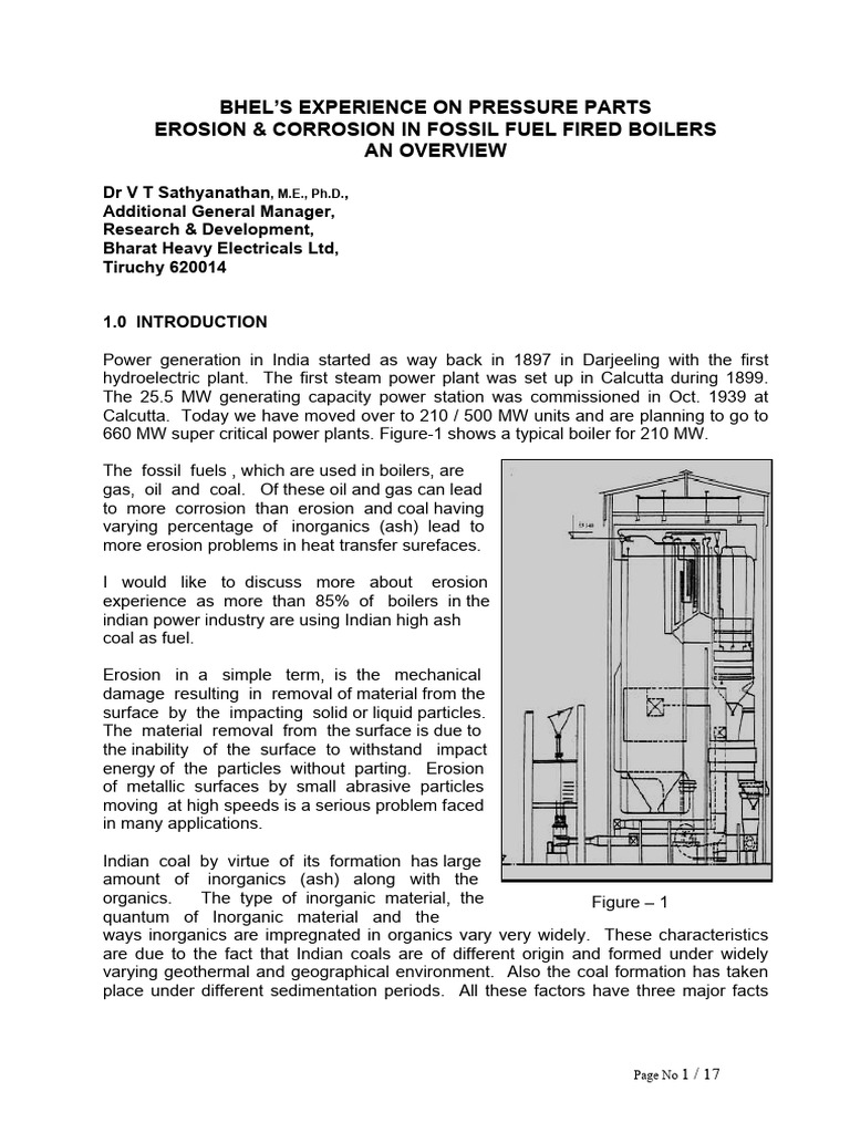 Erosion & Corrosion in Boilers | PDF | Coal | Boiler