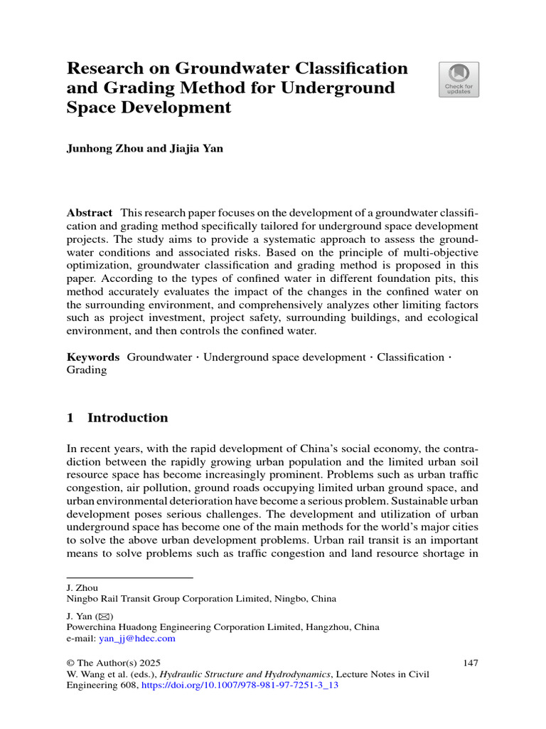 Research On Groundwater Classification and Grading | PDF | Groundwater ...