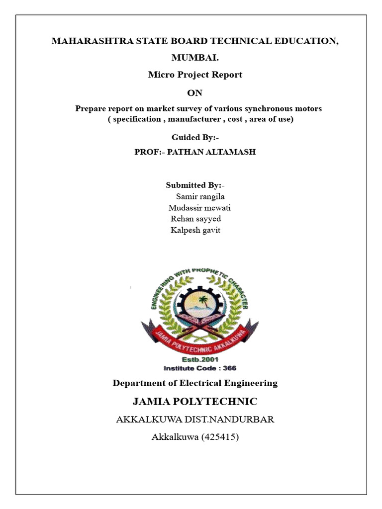 Iam Micro Project - Copy | PDF | Electric Motor | Electromagnetism
