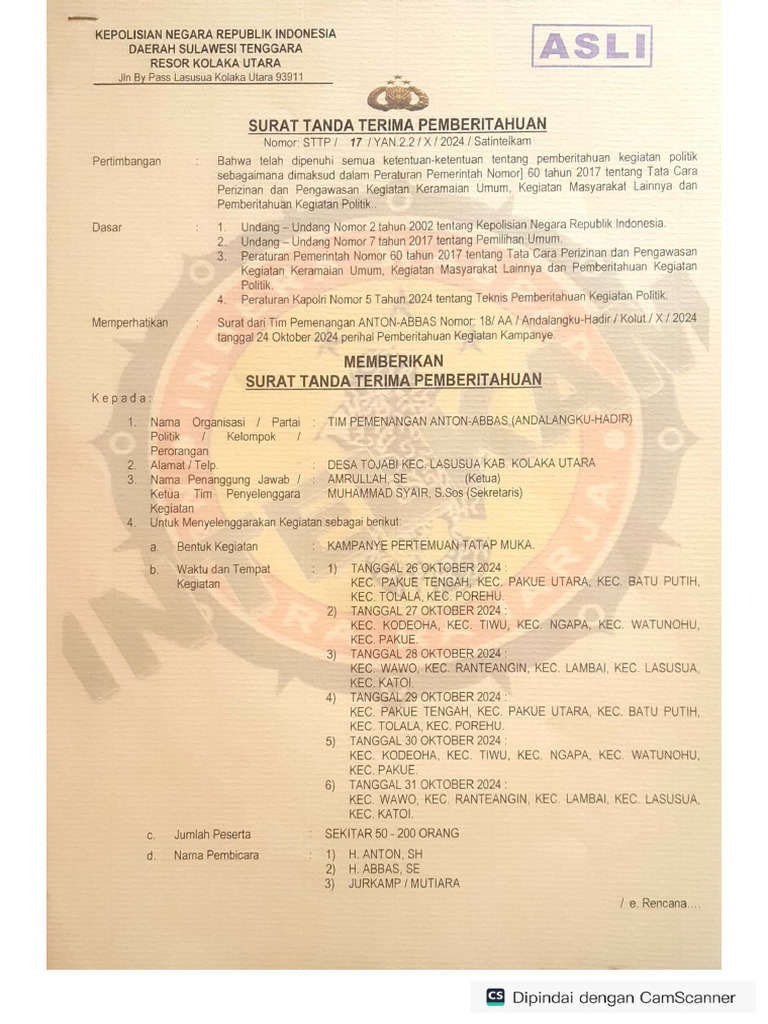 STTP Kampanye Andalangku. | PDF