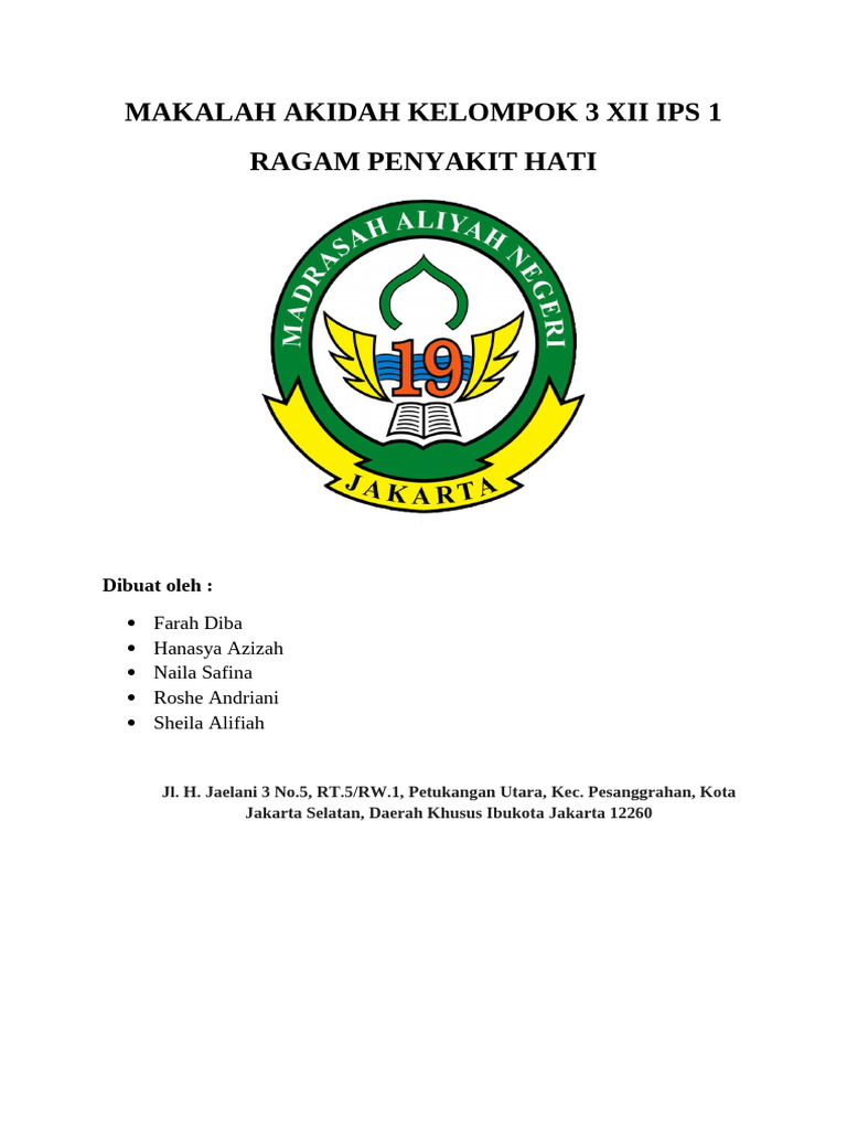 Makalah Akidah Kelompok 3 Xii Ips 1 | PDF