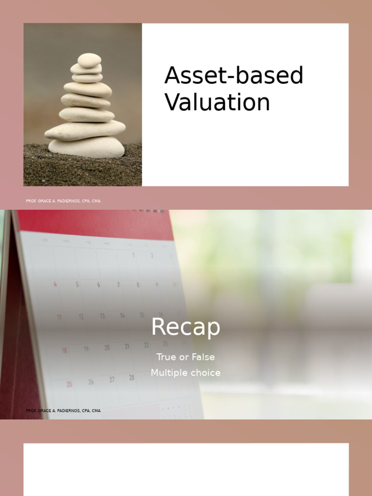 3 - Asset Based Valuation | PDF | Valuation (Finance) | Book Value