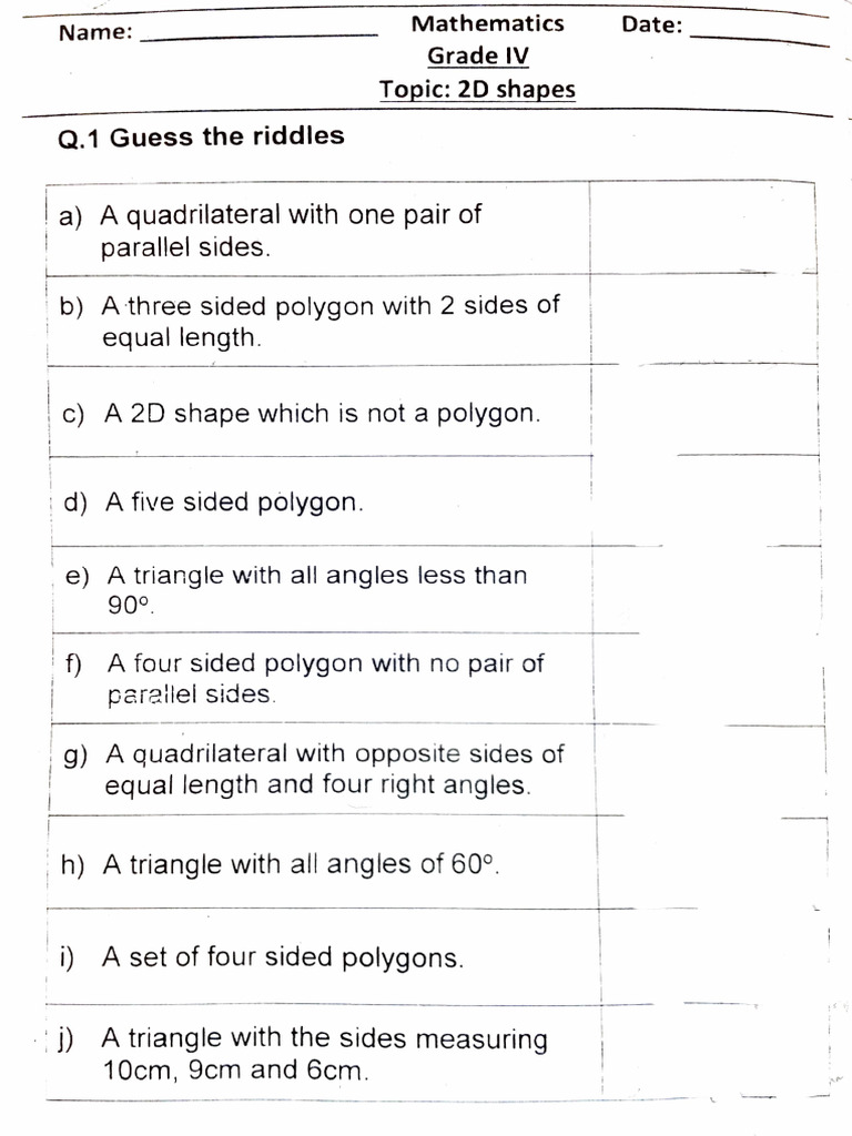 2D shapes puzzles | PDF