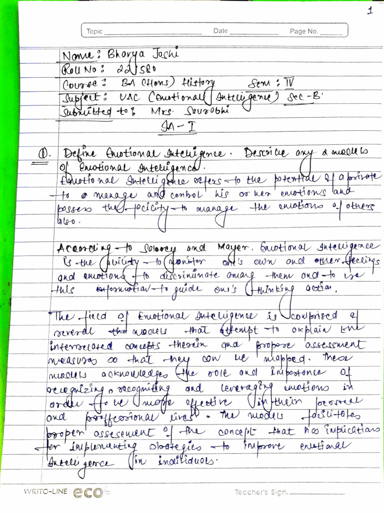 Emotional Intelligence Model | PDF