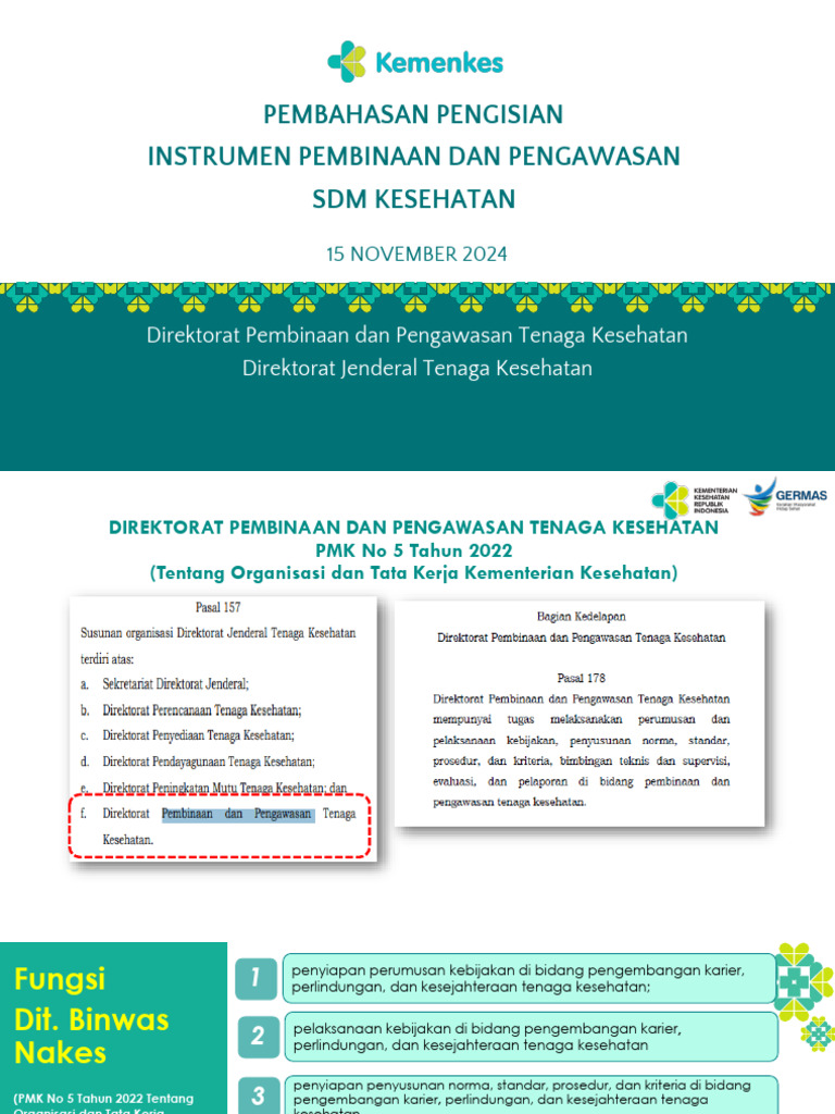 V4 - Materi Pembahasan Pengisian Instrumen Binwas SDMK - 15 Nov 2024 | PDF