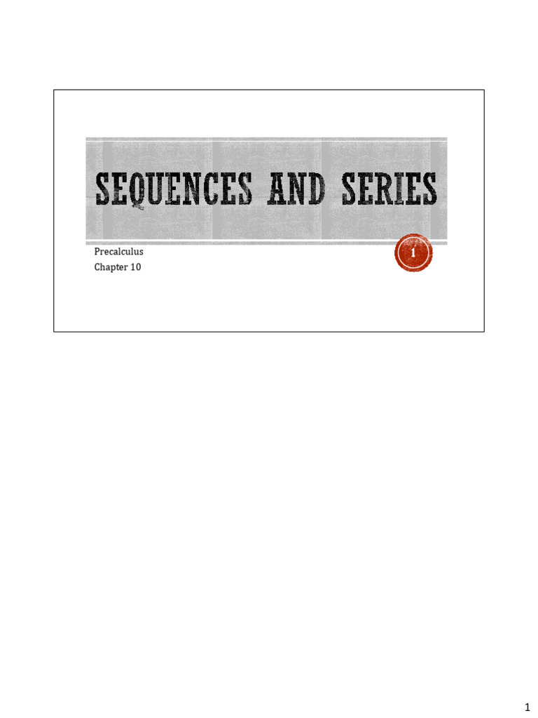 Sequences and Series Precal | PDF | Probability | Mathematics