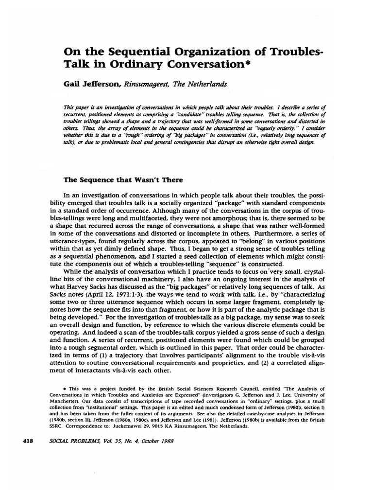 Jefferson 1988 | PDF | Sequence