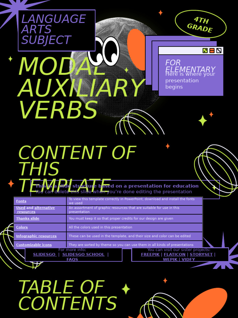 Language Arts Subject For Elementary - 4th Grade - Modal Auxiliary ...