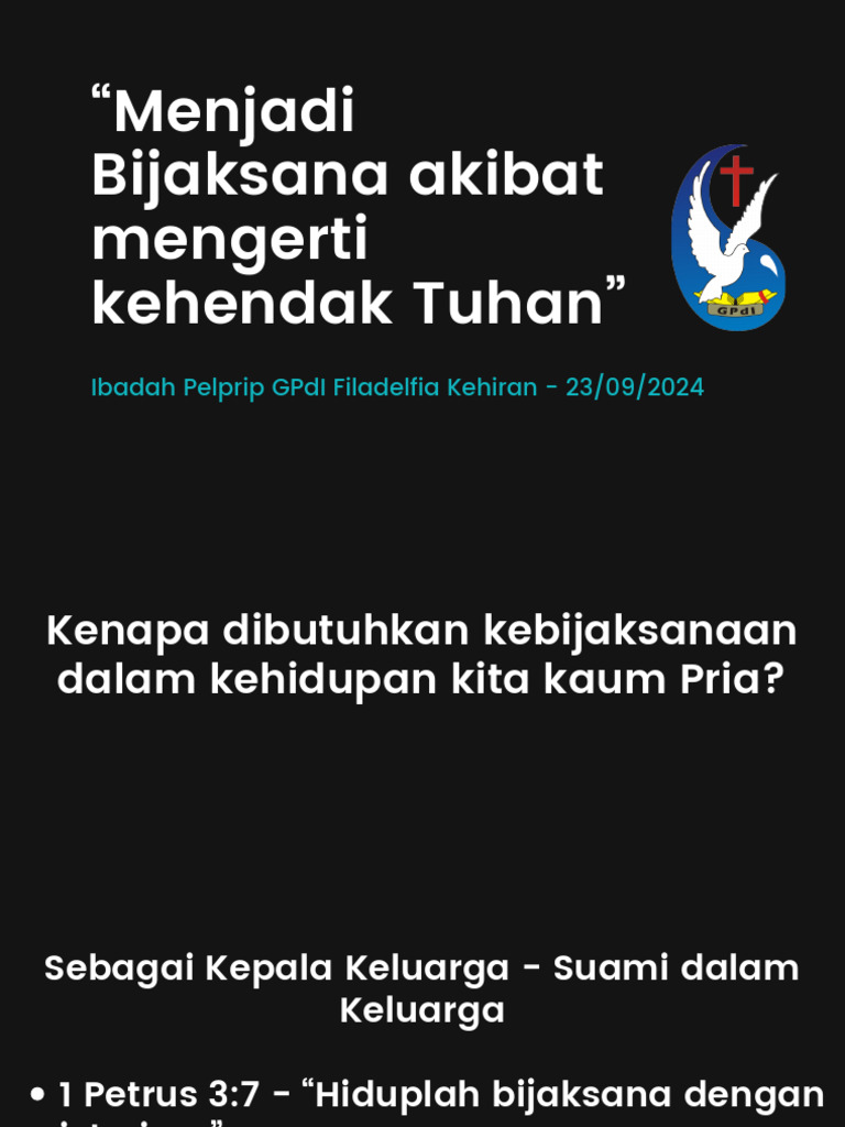 Materi Khotbah Ibadah Pelprip 041124 | PDF