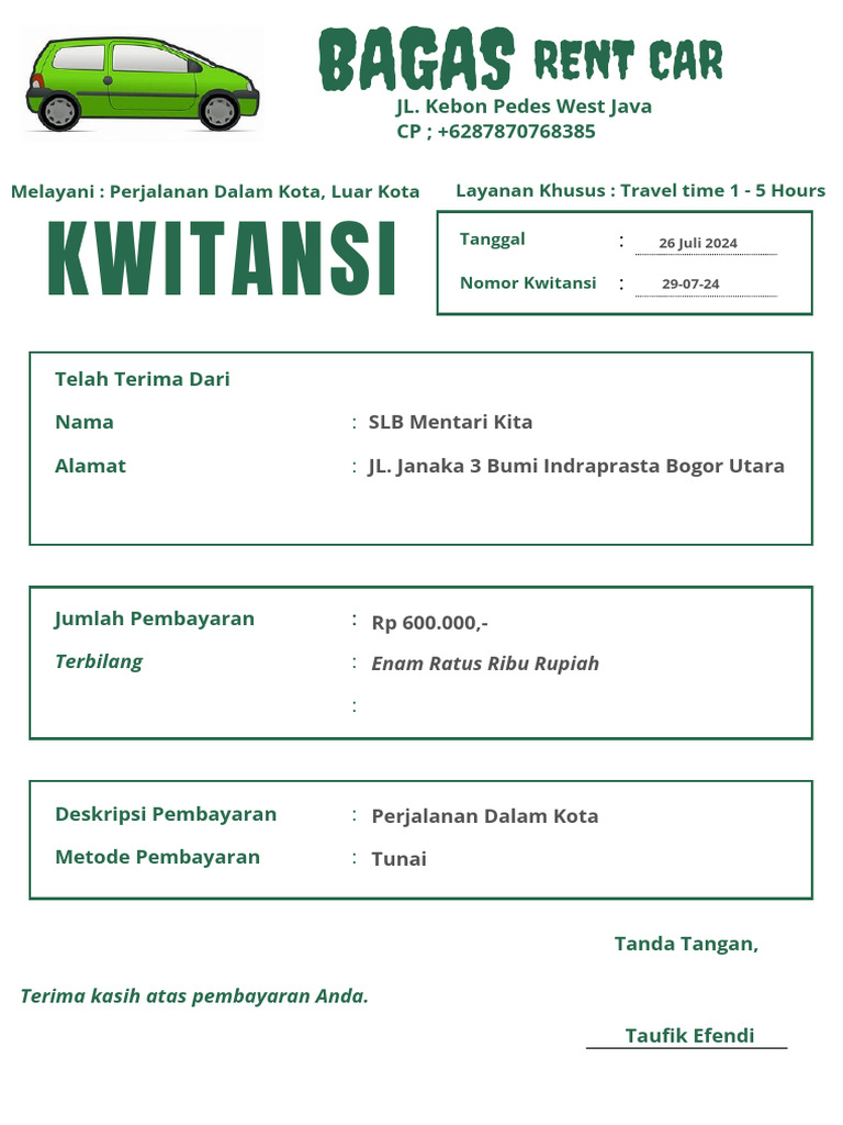 Merah Dan Putih Minimal Kwitansi Pembayaran Dokumen | PDF